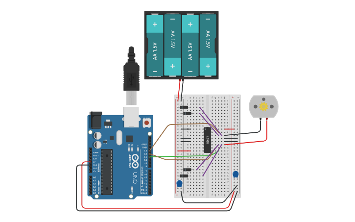 Circuit Design Bidirectional Motor Example Tinkercad