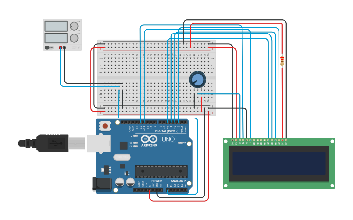 Circuit design Lettura LCD Sensore di Temperatura | Tinkercad