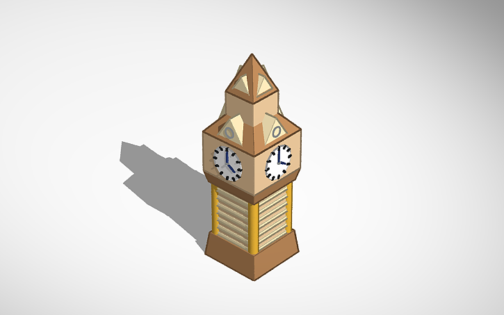 3D design CLOCK TOWER - Tinkercad