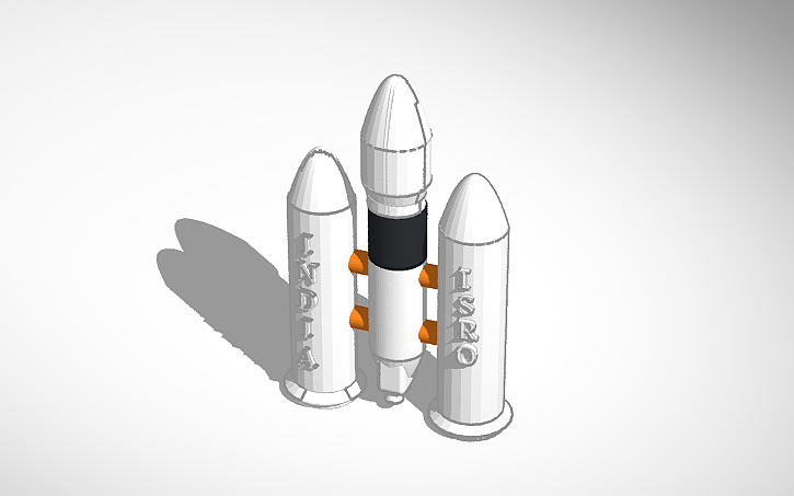 3D design ISRO GSLV MK III Anubhav Bose - Tinkercad