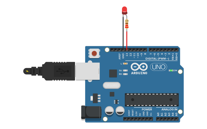 Circuit Design Blinking A Light Emitting Diode Tinkercad