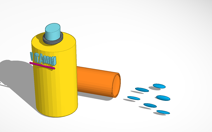3D design medicine bottle/pills - Tinkercad