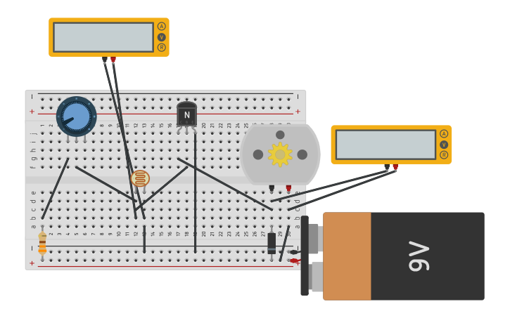 Circuit design transistor - Tinkercad