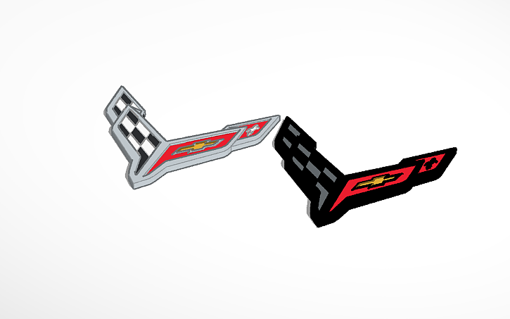 3D design Chevrolet Corvette C7 Logo - Tinkercad
