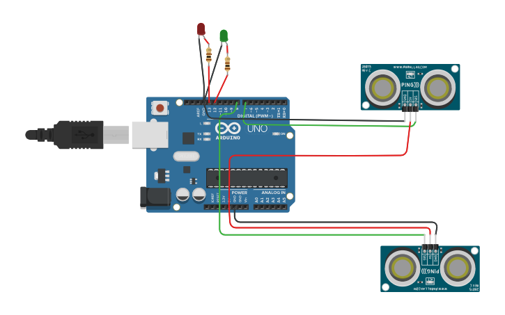 Circuit design Blind Spot Monitoring | Tinkercad