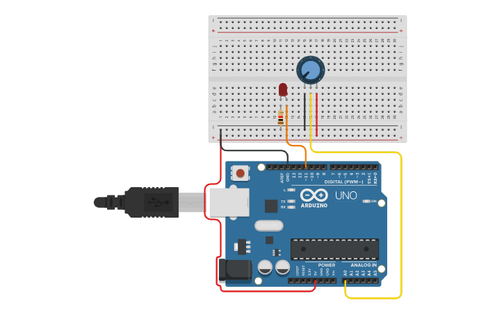 Circuit Design Dimming Led W Potentiometer Tinkercad