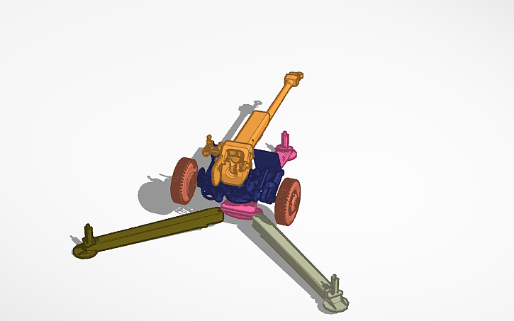 3D design 122 mm howitzer 2A18 D-30 - Tinkercad