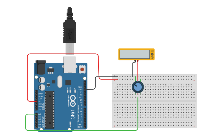Circuit design Control de voltaje | Tinkercad