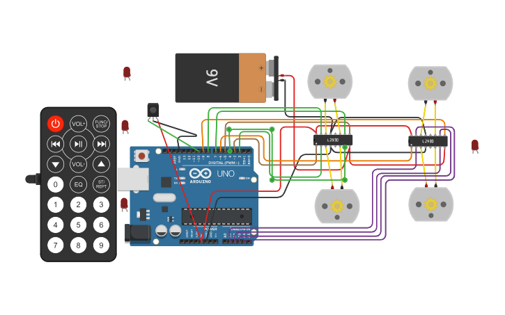 Circuit design Remote control - Tinkercad