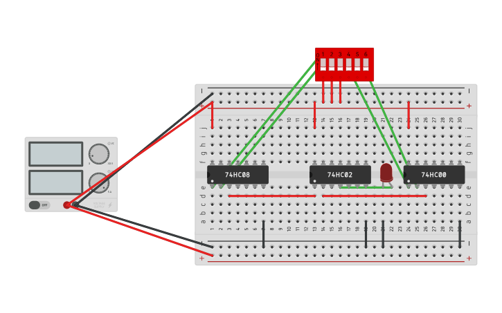 Circuit design Atividade 2 - Circuitos Digitais - Tinkercad
