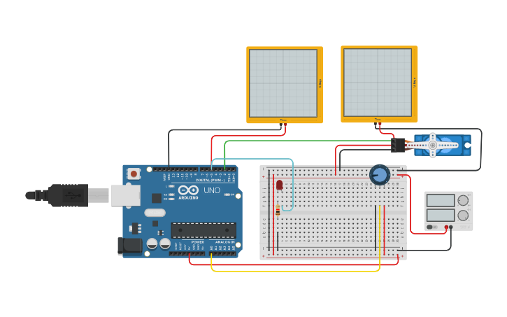 Circuit design practica 10 Servo motor | Tinkercad