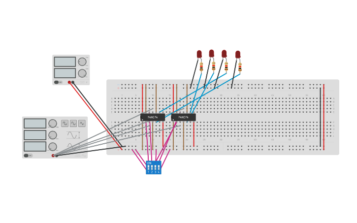 Circuit design Parallel In Parallel Out Shift Register - Tinkercad