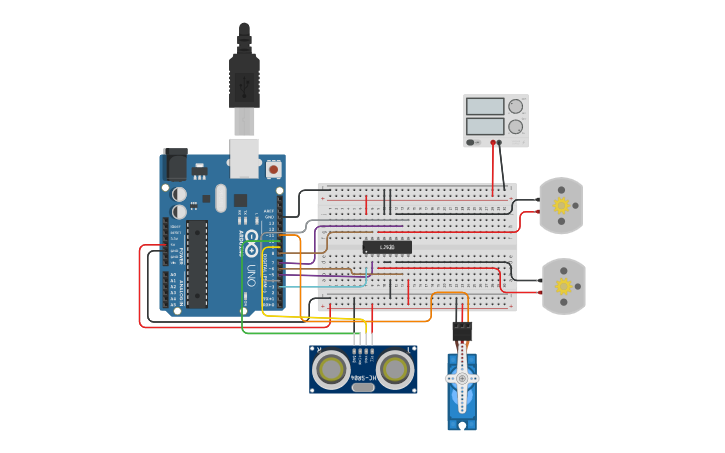 Circuit design Copy of ARDUINO CAR 2WD - Tinkercad