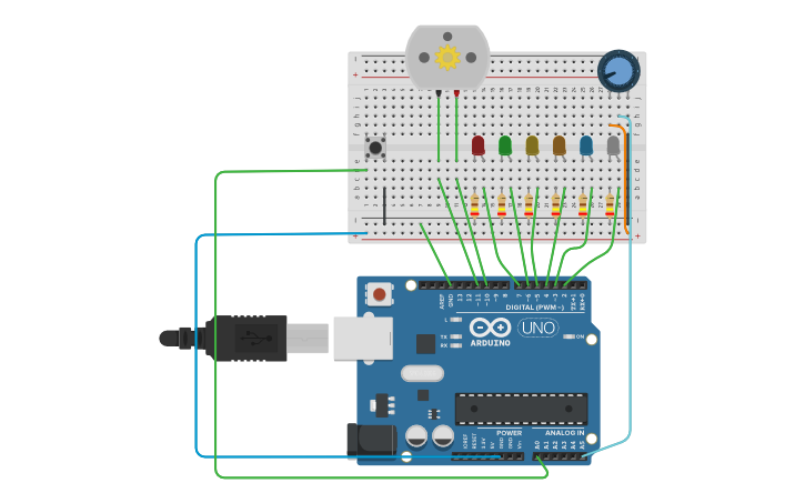 Circuit design Wash Machine - Tinkercad