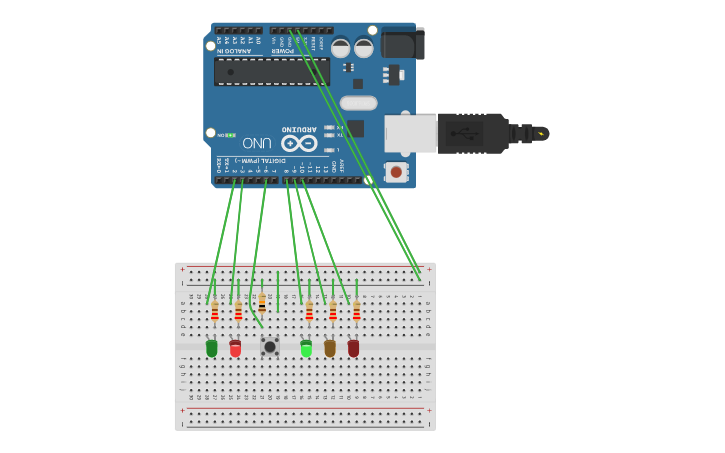 Circuit design Semàfor | Tinkercad