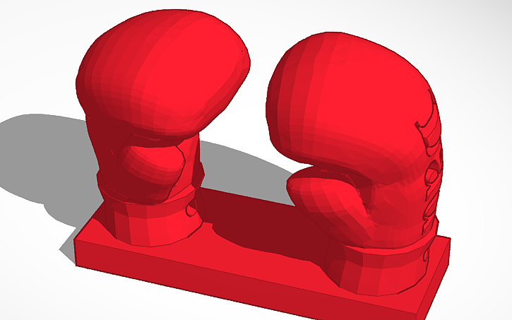 3D design Boxing gloves with stand - Tinkercad