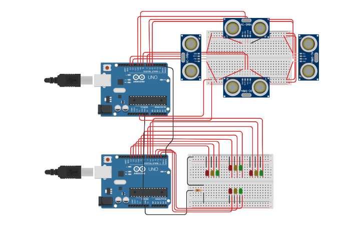 Circuit design Traffic signal system 2.0 - Tinkercad