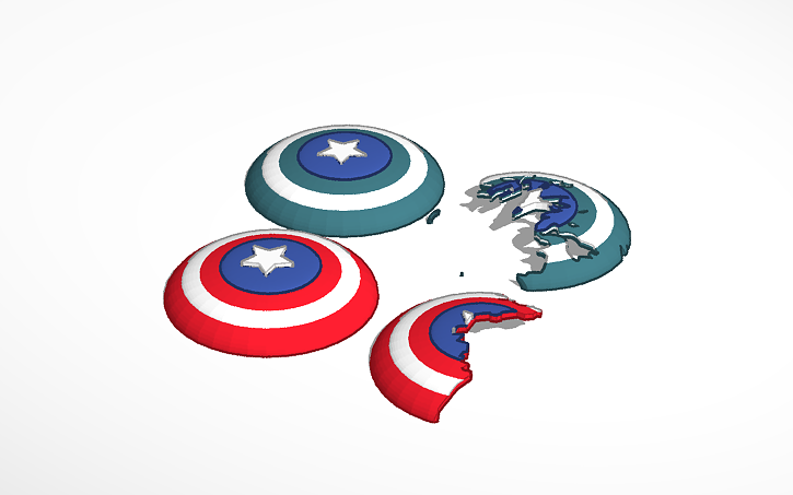3D design Cap's Shields with shattered ones too | Tinkercad