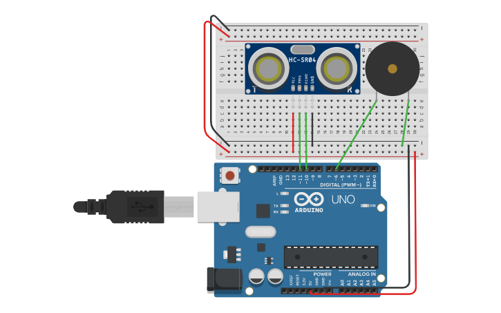 Circuit Design Social Distancing Device Tinkercad