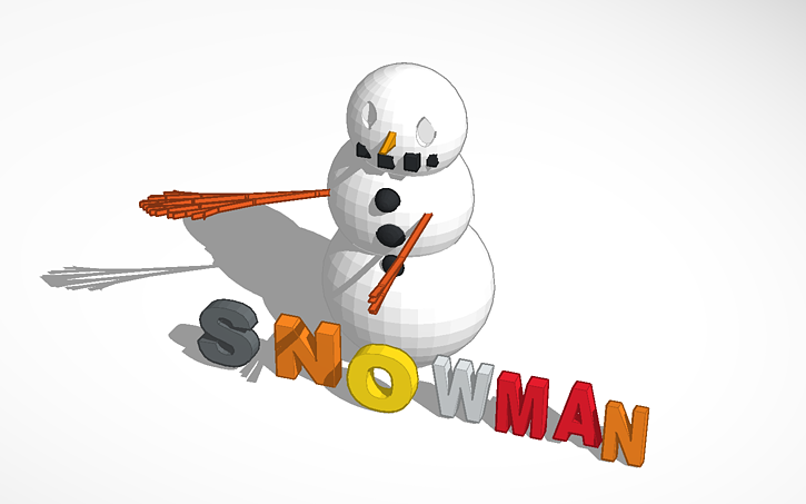 3D design Snow person- BH | Tinkercad