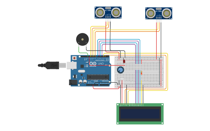 Circuit Design Visitor Counter Tinkercad