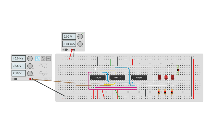 Circuit design CIRCUITO CONTADOR DE MODULO 8 - Tinkercad