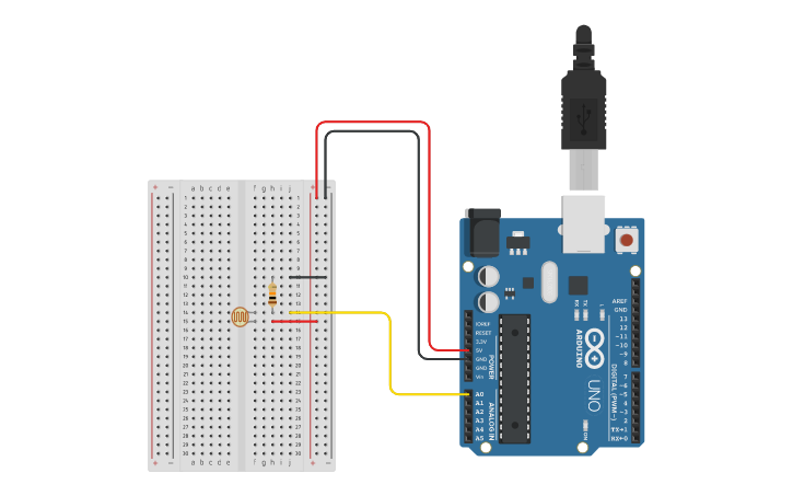 Circuit Design Analog Input Photoresistor Tinkercad