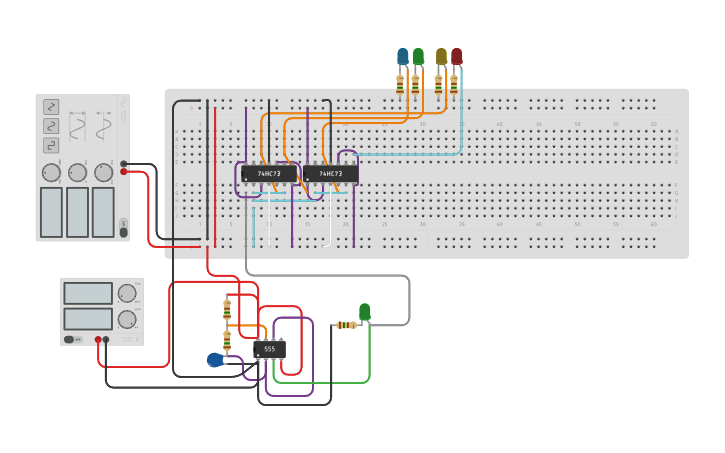Circuit Design Counter Genap 4 Bit Up Dengan Clk Tinkercad