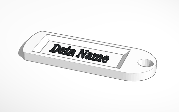 3D design Key chain with date or name - Tinkercad