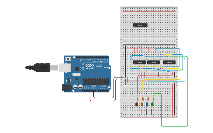 Circuit design Decoder broadcasting | Tinkercad