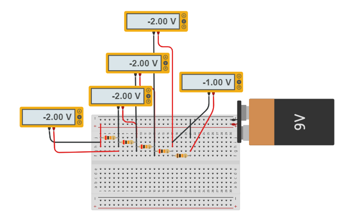 Circuit Design Series Voltage Tinkercad
