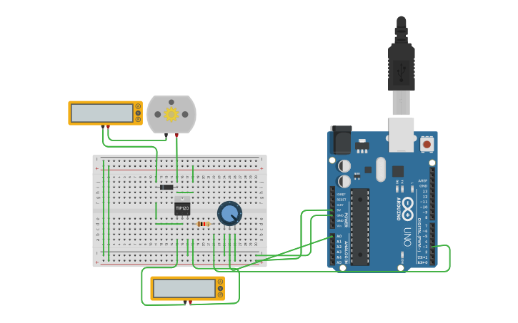 Circuit design DC MOTOR SPEED CONTROL | Tinkercad