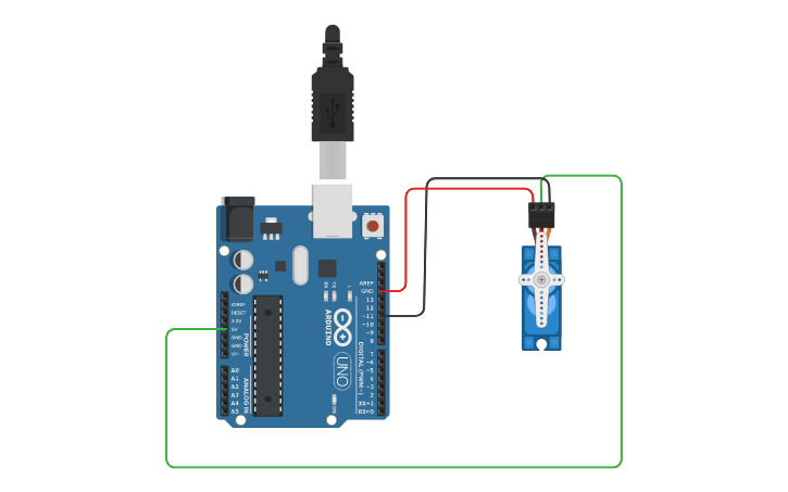 Circuit design servos - Tinkercad