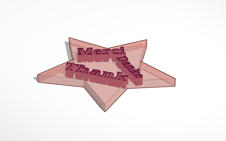 3D design Etoile Merci | Tinkercad