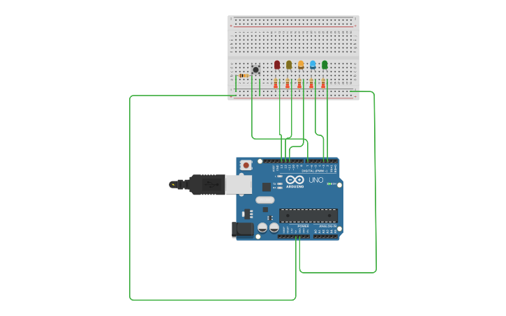 Circuit design Traffic Lights | Tinkercad