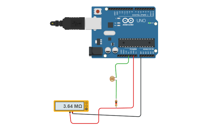 Circuit design 4.2 - Reading Sensors - Tinkercad