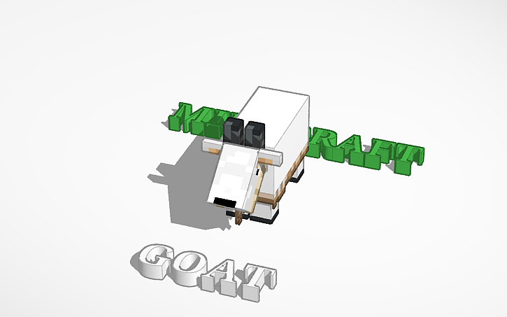 3D design MINECRAFT Goat - Tinkercad