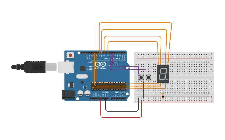 Circuit design contador con Arduino - Tinkercad