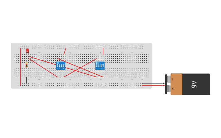 Circuit design simple XOR - Tinkercad