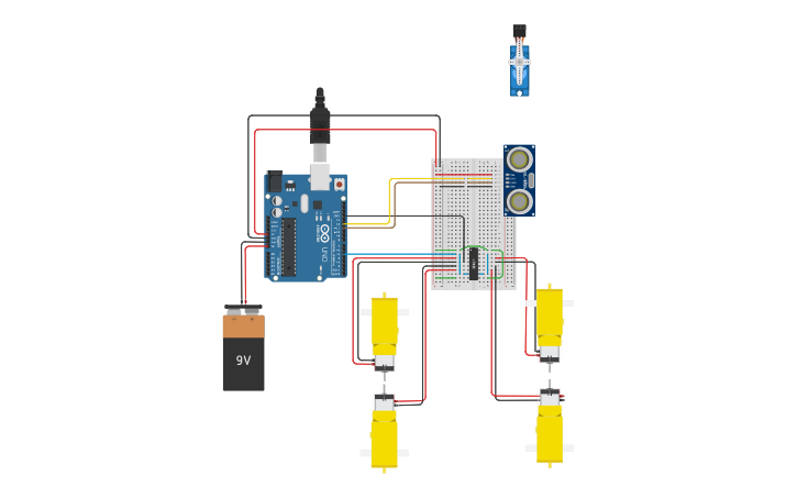 Circuit design Robot car code (ORIGINAL VERSION) - Tinkercad