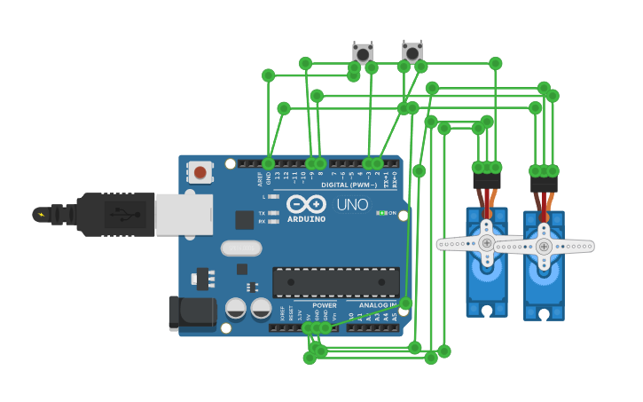 Circuit design servo - Tinkercad