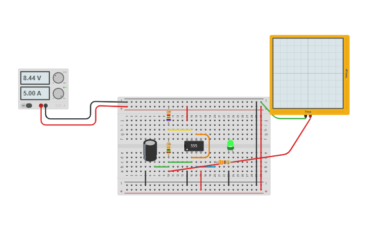 Circuit design BASIC ASTABLE CIRCUIT - Tinkercad