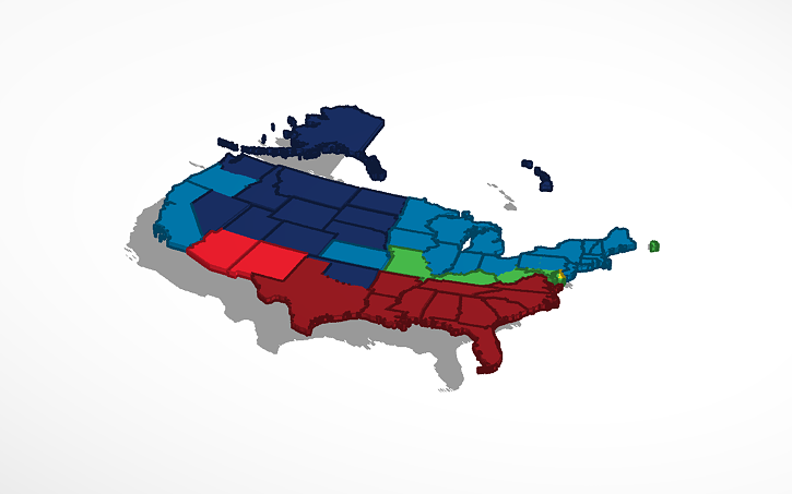 3d Design Map Of The Us Tinkercad
