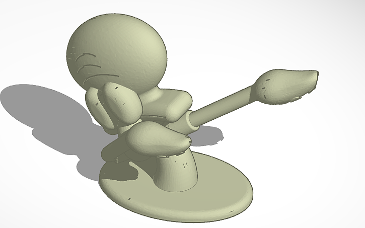 3D design dabbing squidward bong - Tinkercad