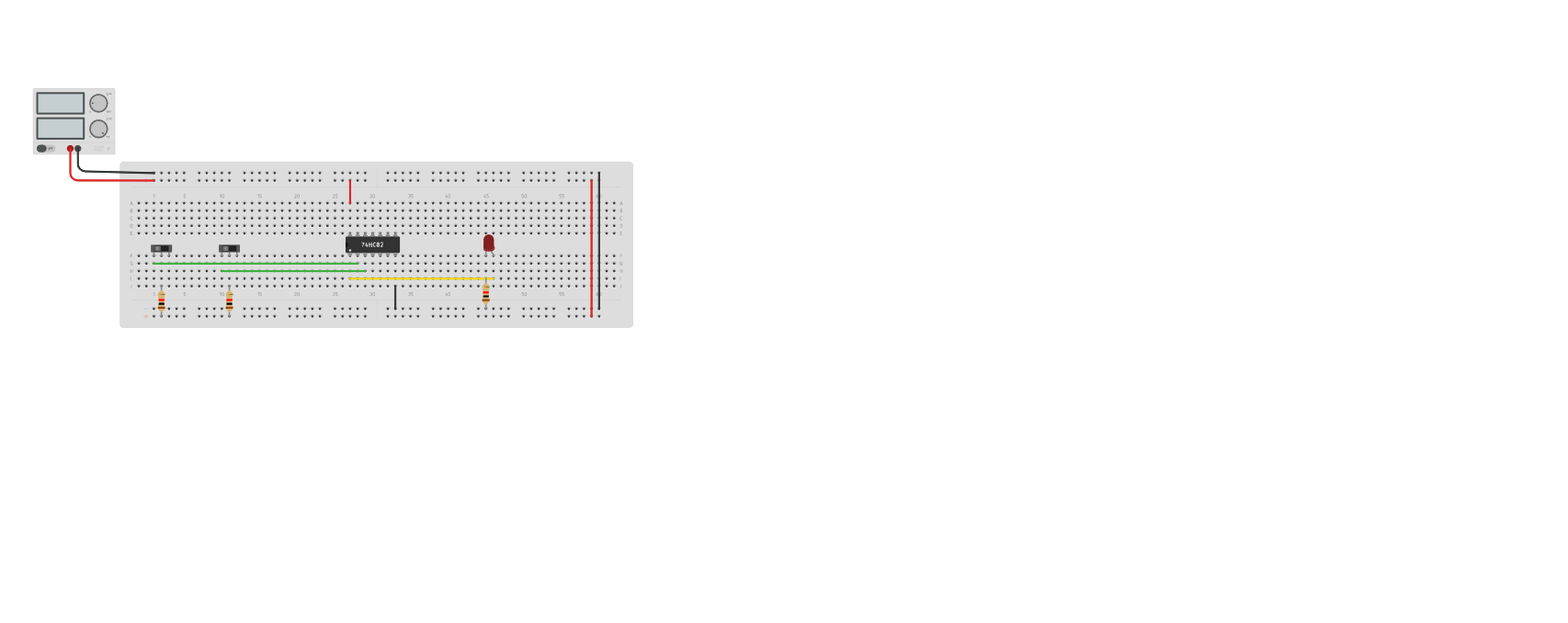 Circuit Design Nor Gate Tinkercad