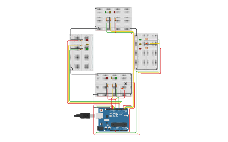 Circuit Design Traffic Light 4 Way Yahiaandbashir Tinkercad