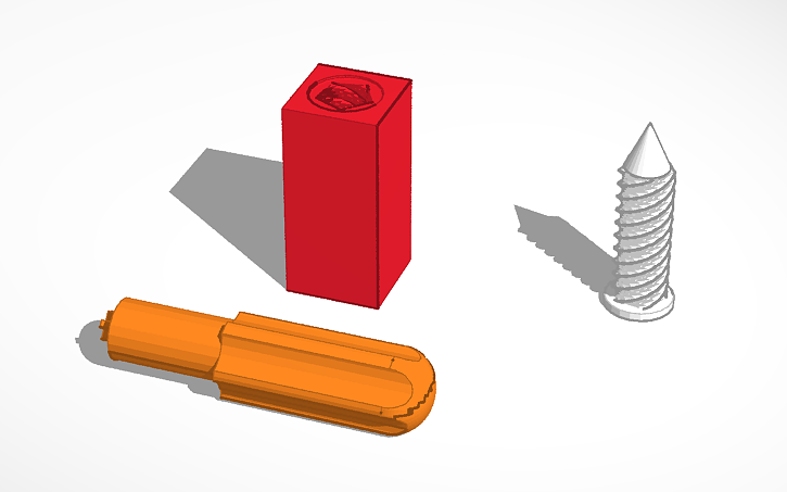 3D design Screw with hole and screwdriver | Tinkercad