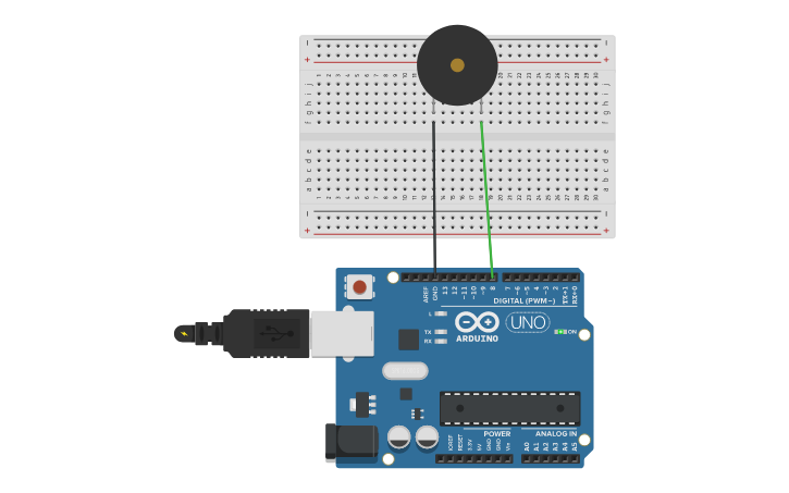 Circuit design Buzzer - Tinkercad