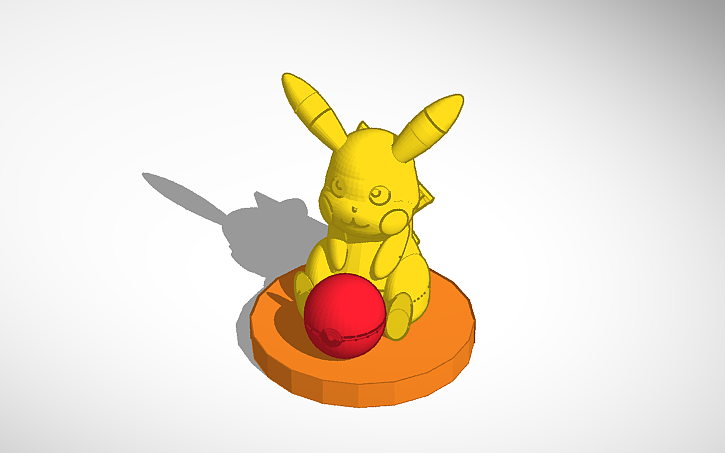 3D design pikachu dood - Tinkercad