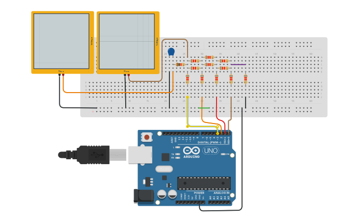 Circuit Design 4 Bits Sinus Generator Arduino R 2r Tinkercad